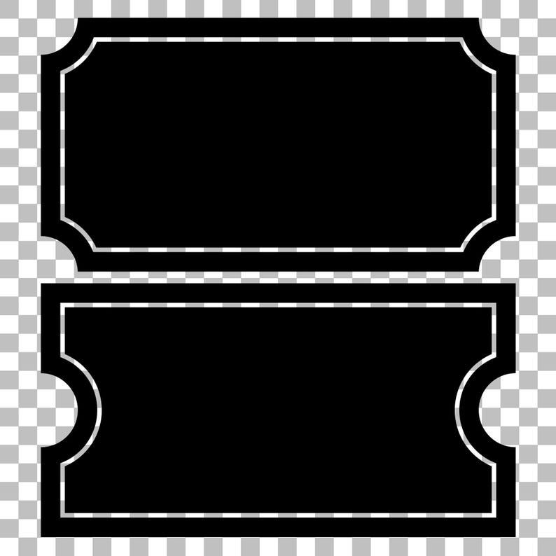 Ticket Shape SVG PNG – Two Designs - Blank Admit One Clipart for Cricut ...