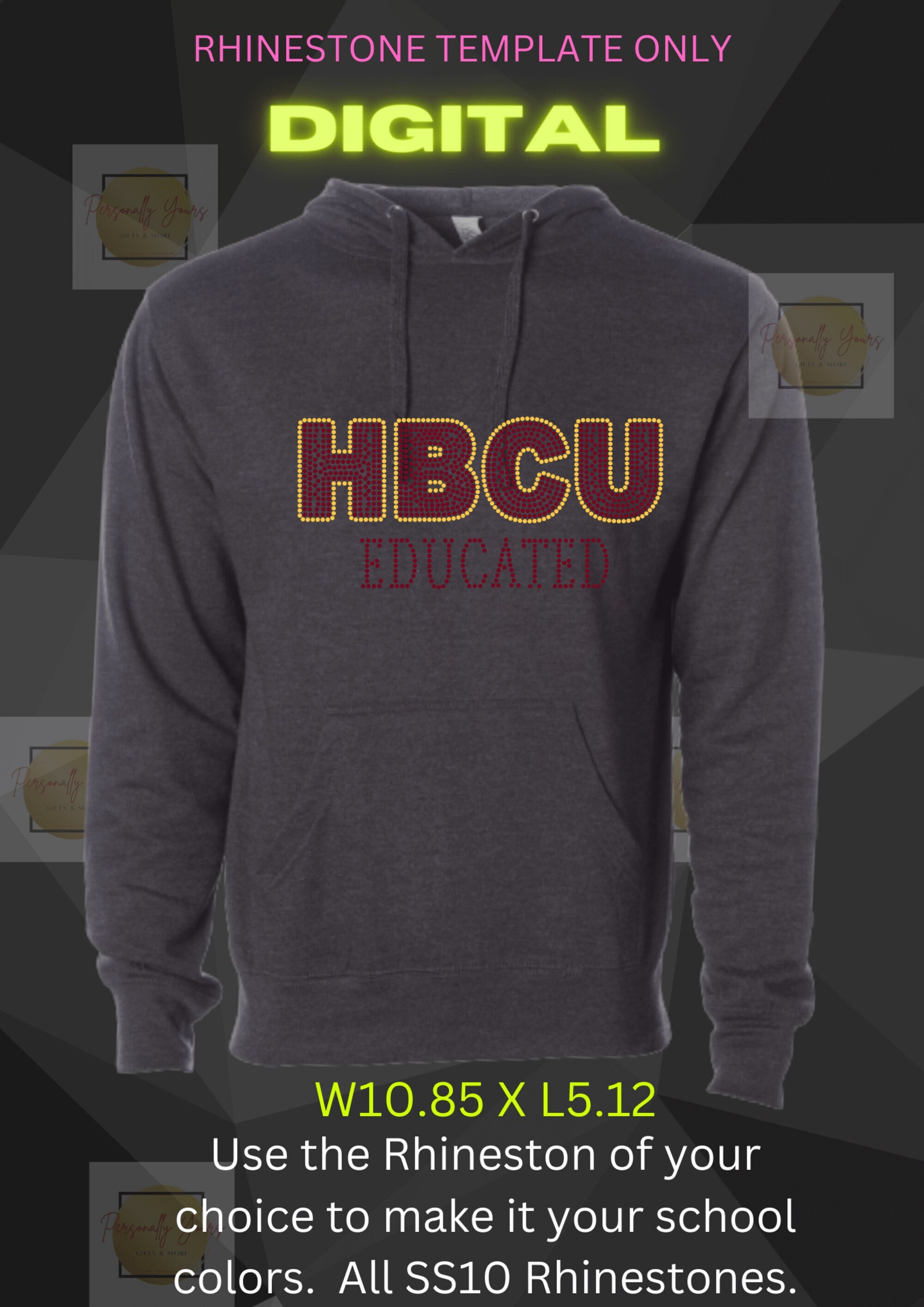 HBCU Rhinestone SVG Template. - Etsy
