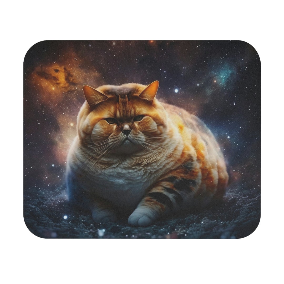 Beautiful Cosmic Fat Cat in Space Mouse Pad rectangle - Etsy