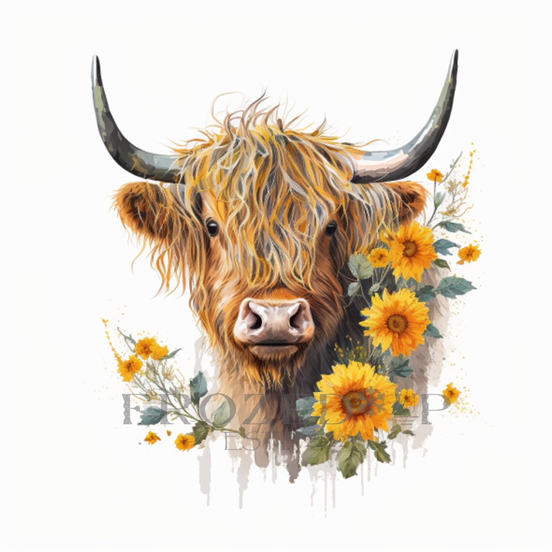 Highland Cow Digital Clipart Bundle, Beautiful Designs, Unique for ...