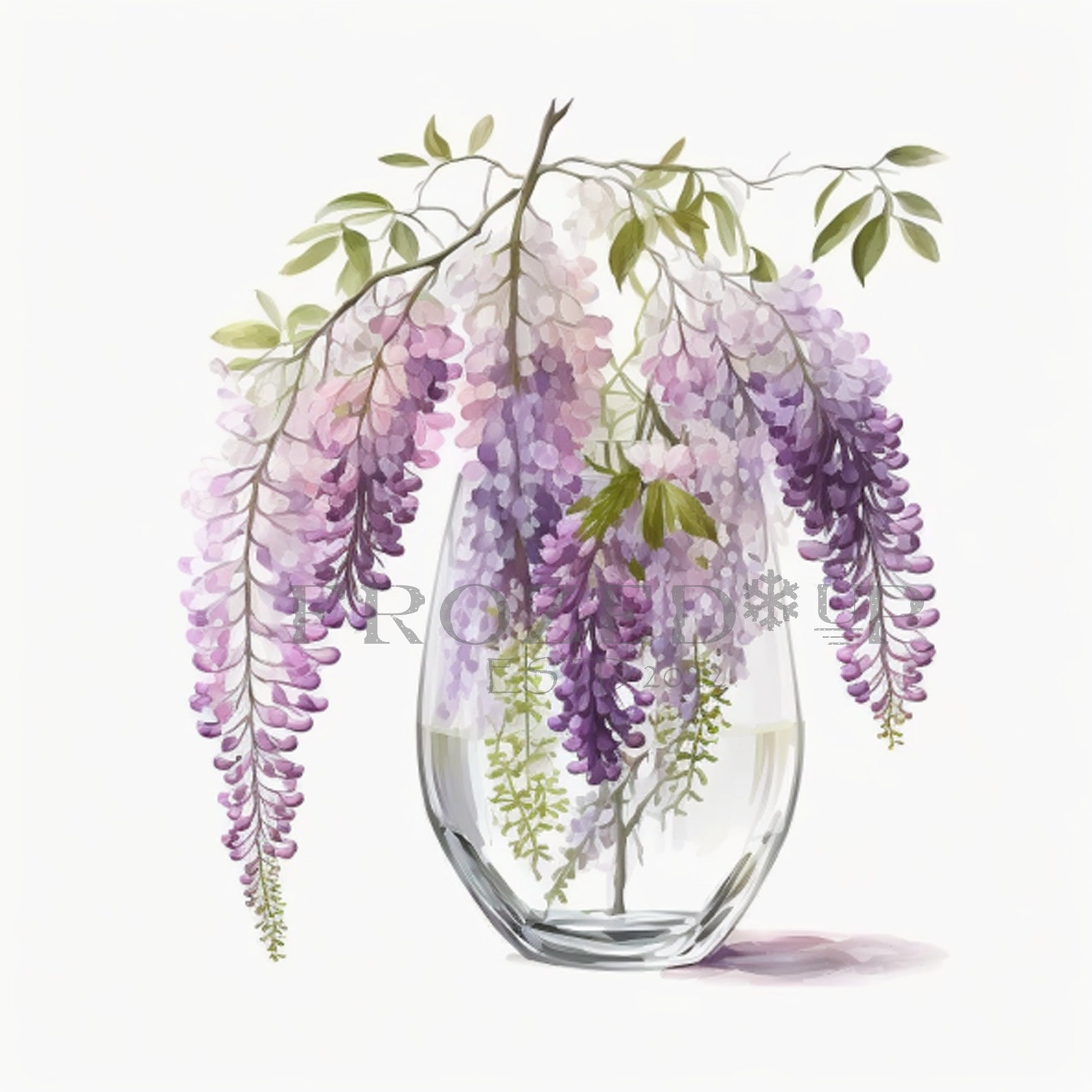 Watercolor Wisteria Digital Clipart Bundle, 12 Pngs, Beautiful Designs ...