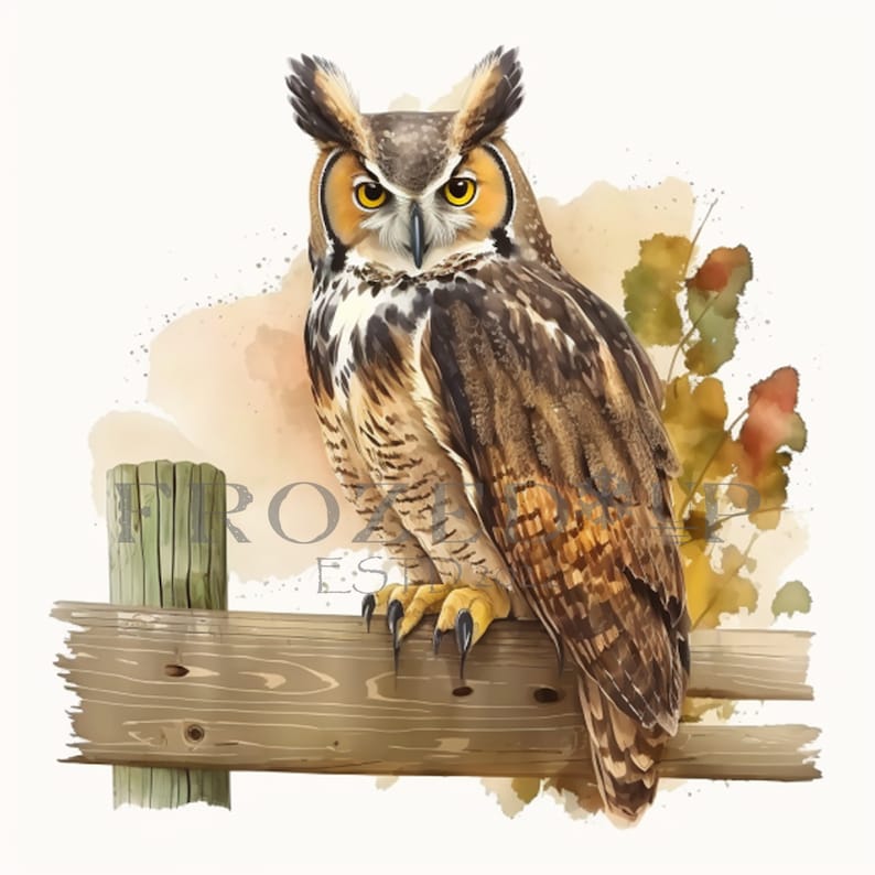 Owl Digital Clipart Bundle, Beautiful Designs, Great Horned Owl, Barn ...