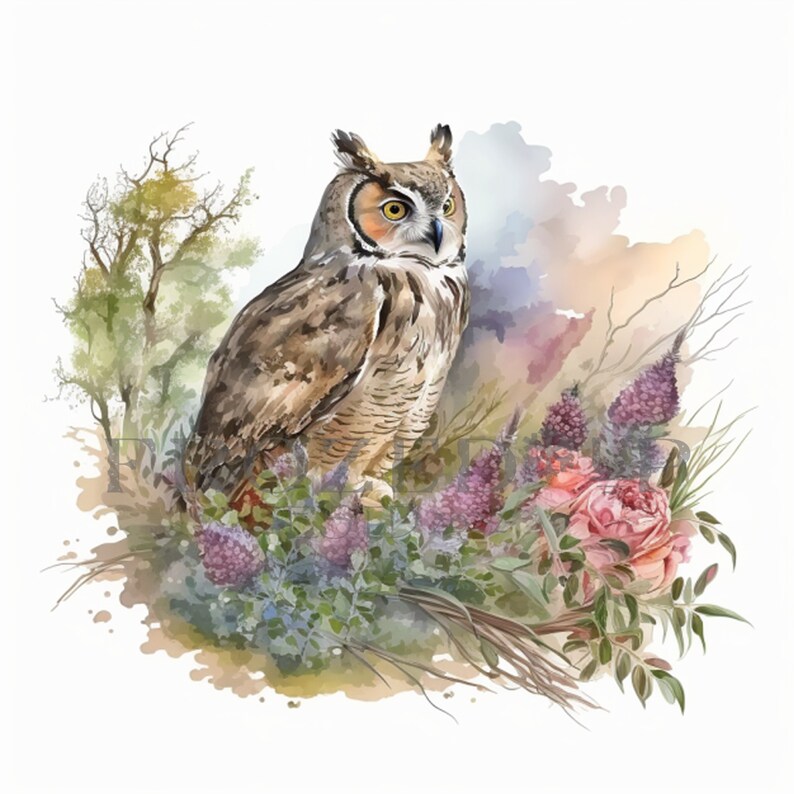 Owl Digital Clipart Bundle, Beautiful Designs, Great Horned Owl, Barn ...