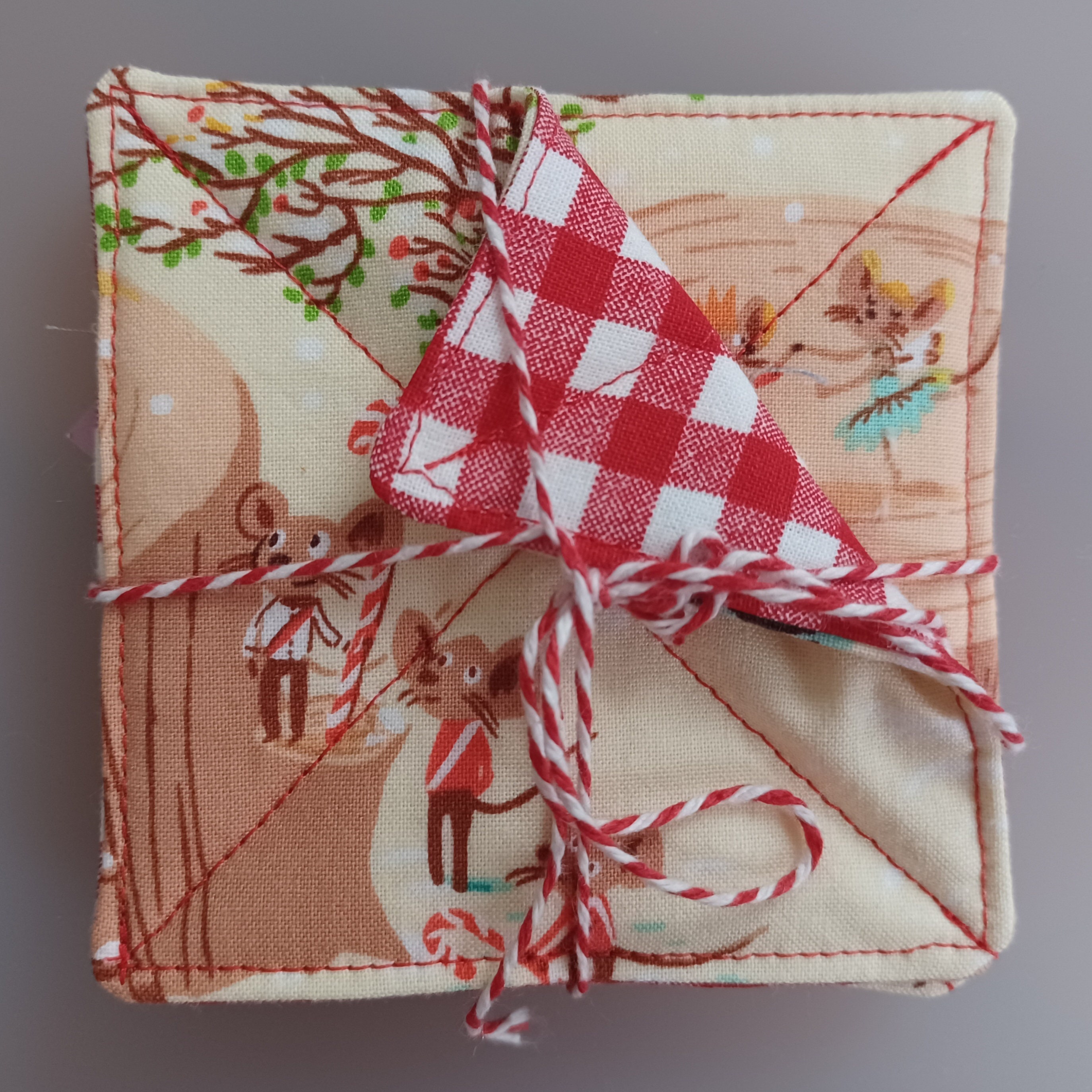 Two-sided Fabric Coasters, Assorted Designs, Set of 4 - Etsy