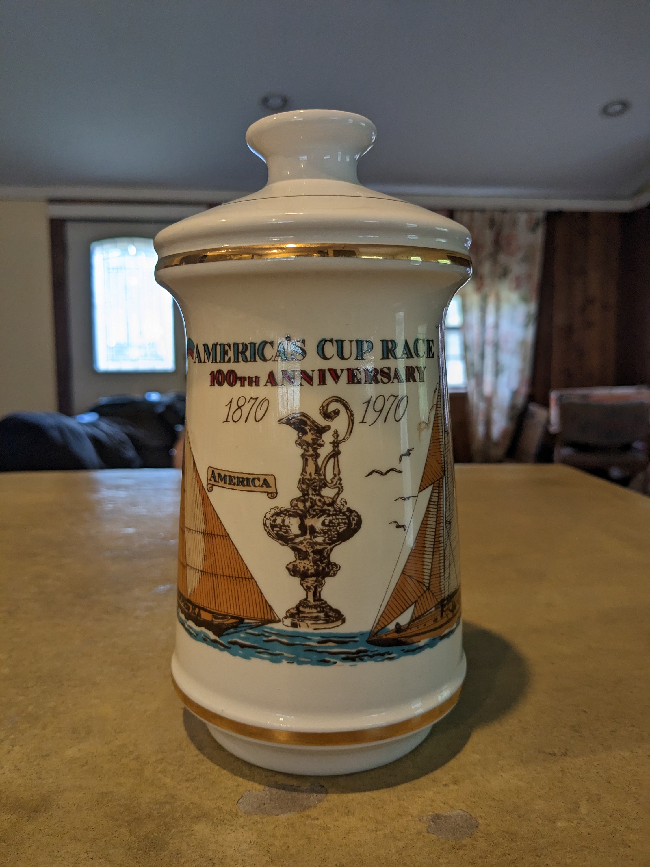 1970 America's Cup Porcelain Decanter. by Stizel Weller, Old Fitzgerald ...