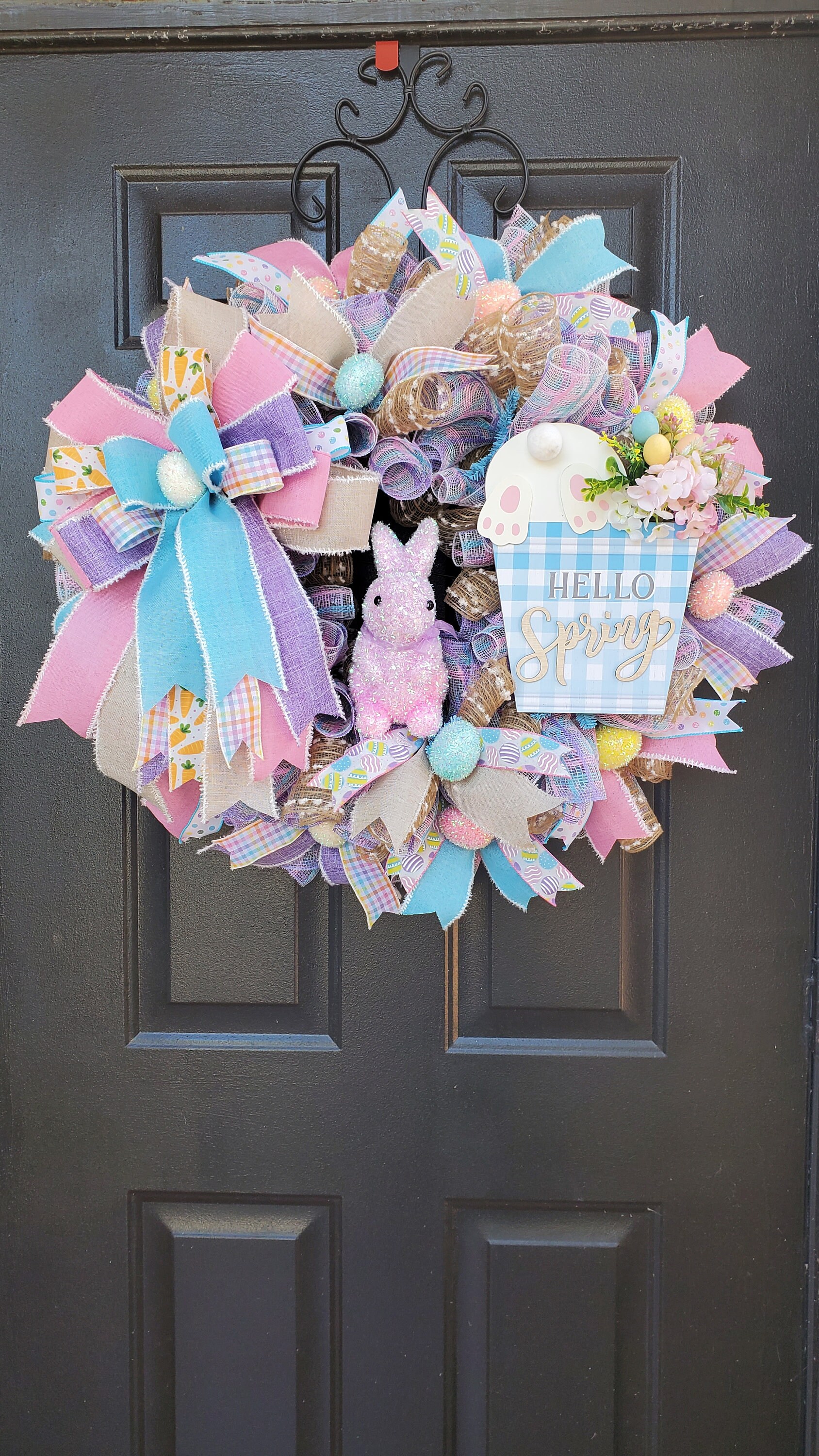 Easter Bunny and Spring Wreath - Etsy
