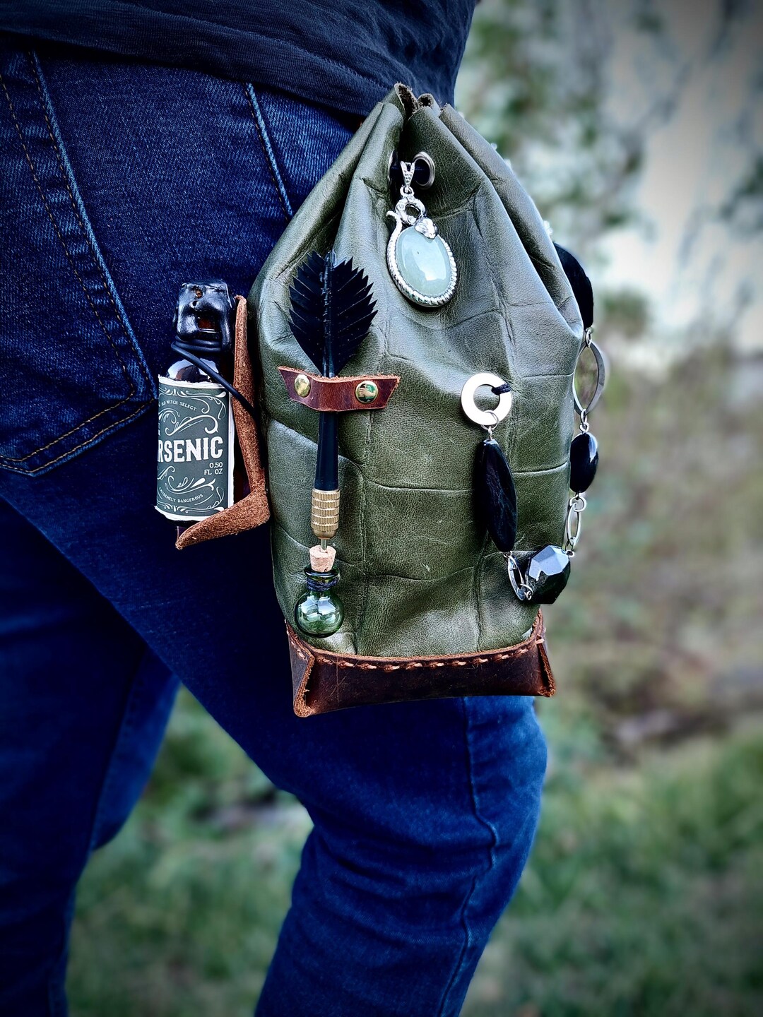 Venom Dart Poison Bag Quality Leather Belt Pouch With Drawstring - Etsy