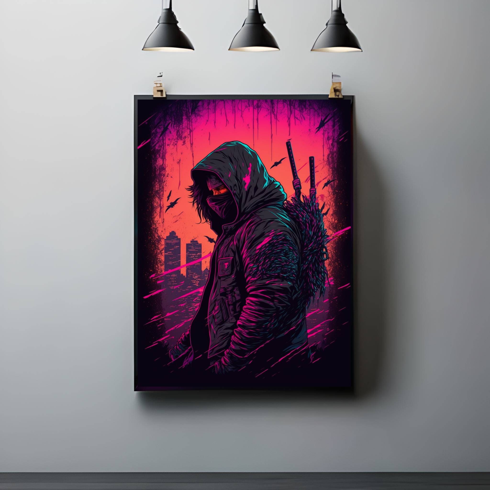 Cyberpunk Ninja Synthwave - Etsy