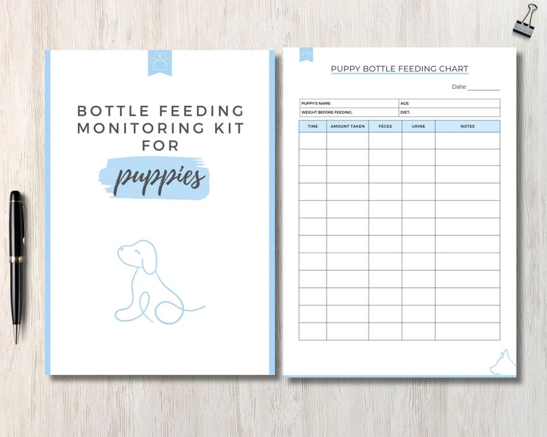 Newborn Puppy Feeding Tracker Kit: Dog Care Charts (printable PDF) - Etsy