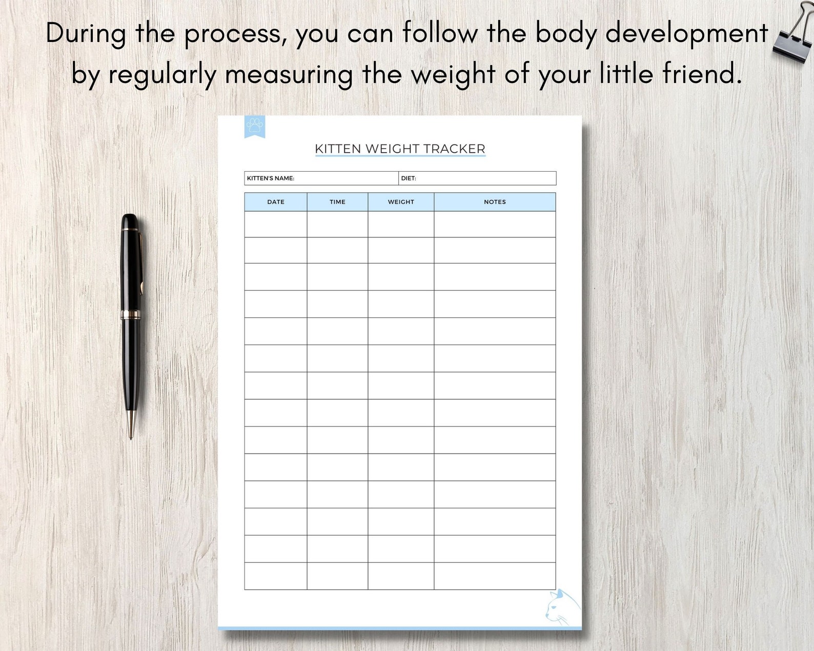 Kitten Bottle Feeding Tracker: Newborn Cat Care Chart (printable PDF ...