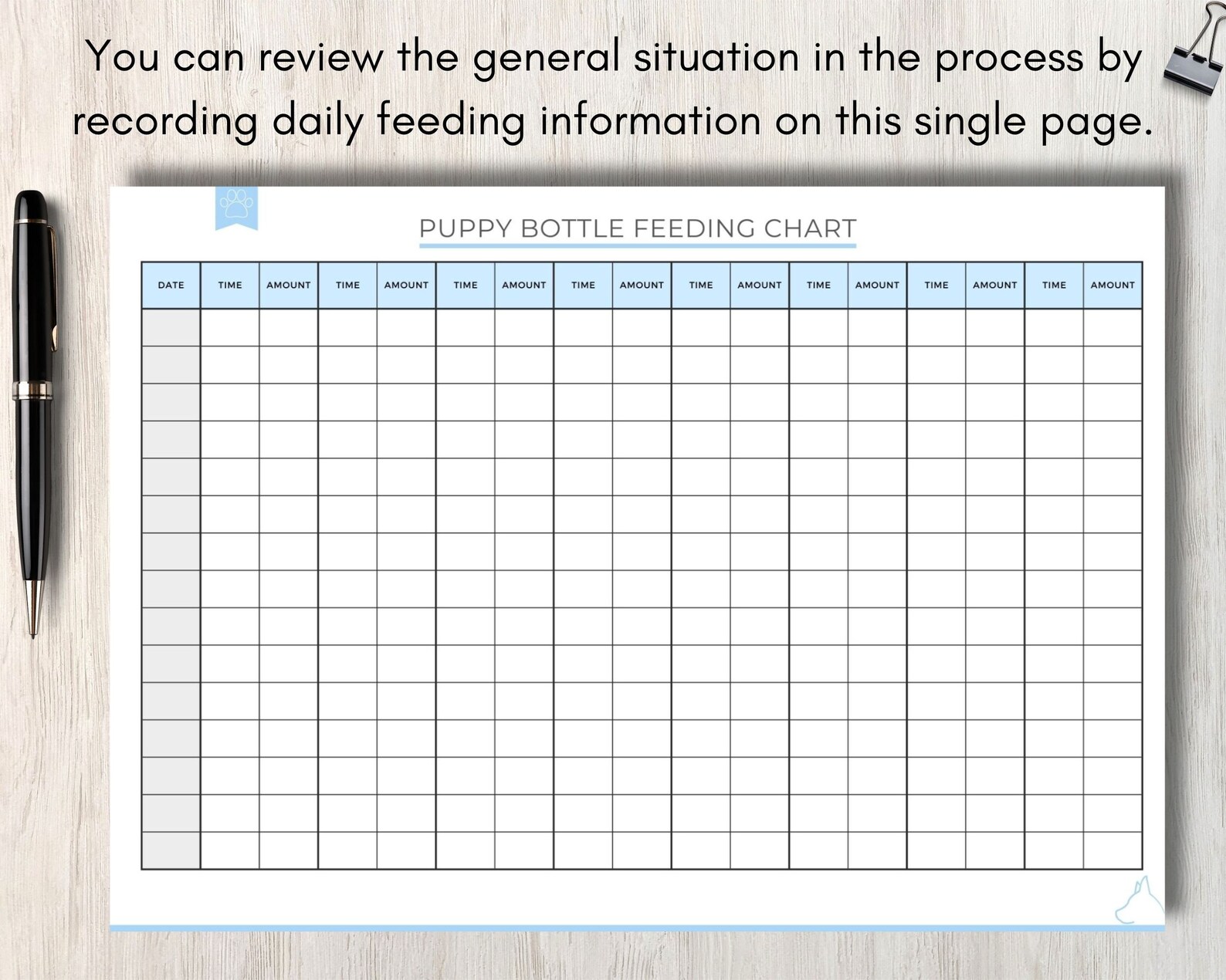 Newborn Puppy Feeding Tracker Kit: Dog Care Charts (printable PDF) - Etsy