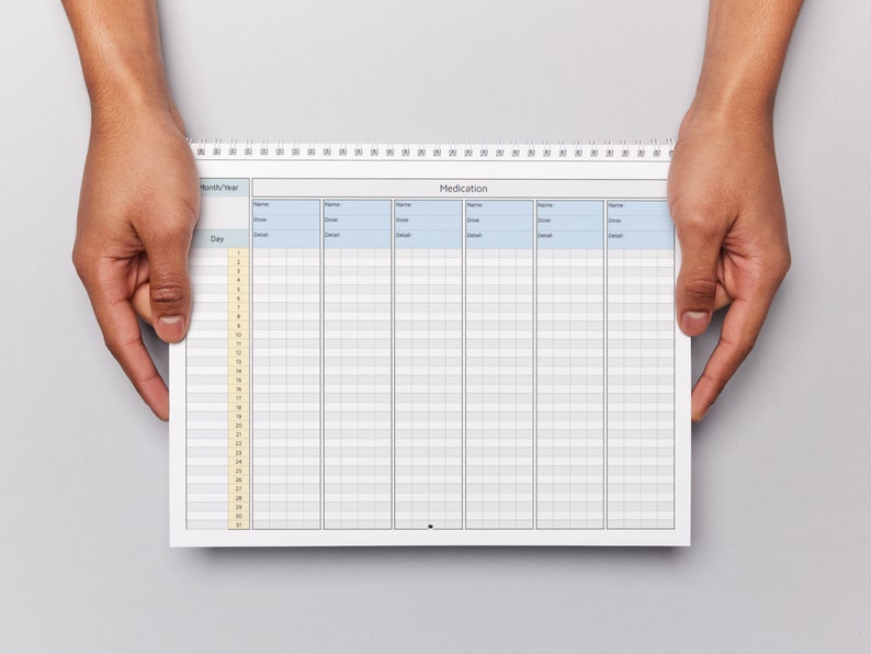 Monthly Medication Tracker: Printable Treatment Planner (PDF) - Etsy