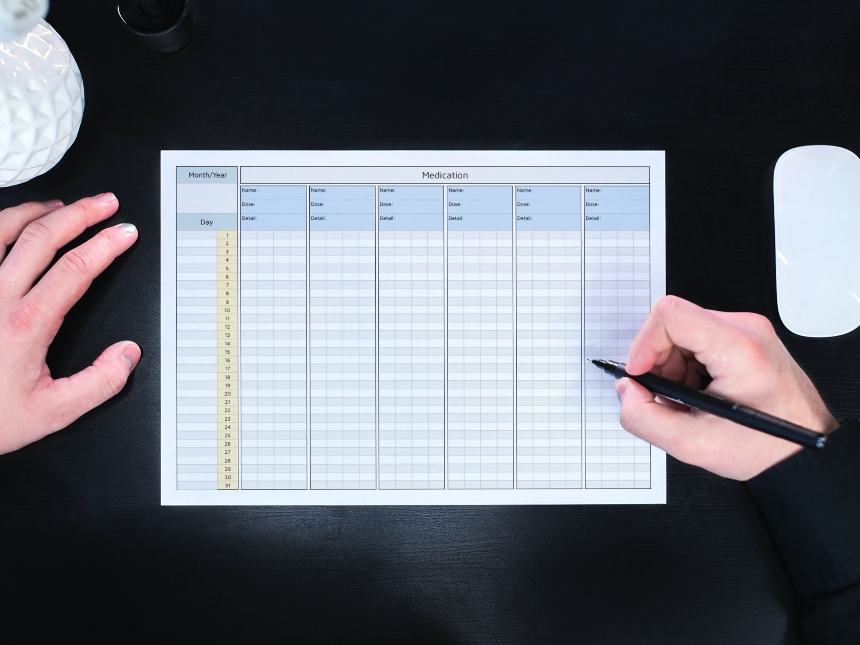 Monthly Medication Tracker, Printable Daily Treatment Planner, Daily ...