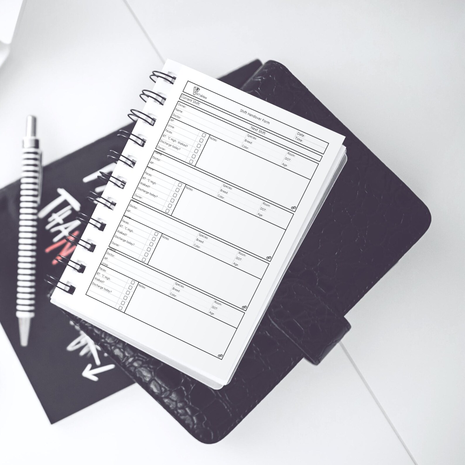 Shift Handover Form for Vets, Shift Change Sheet for Veterinary ...