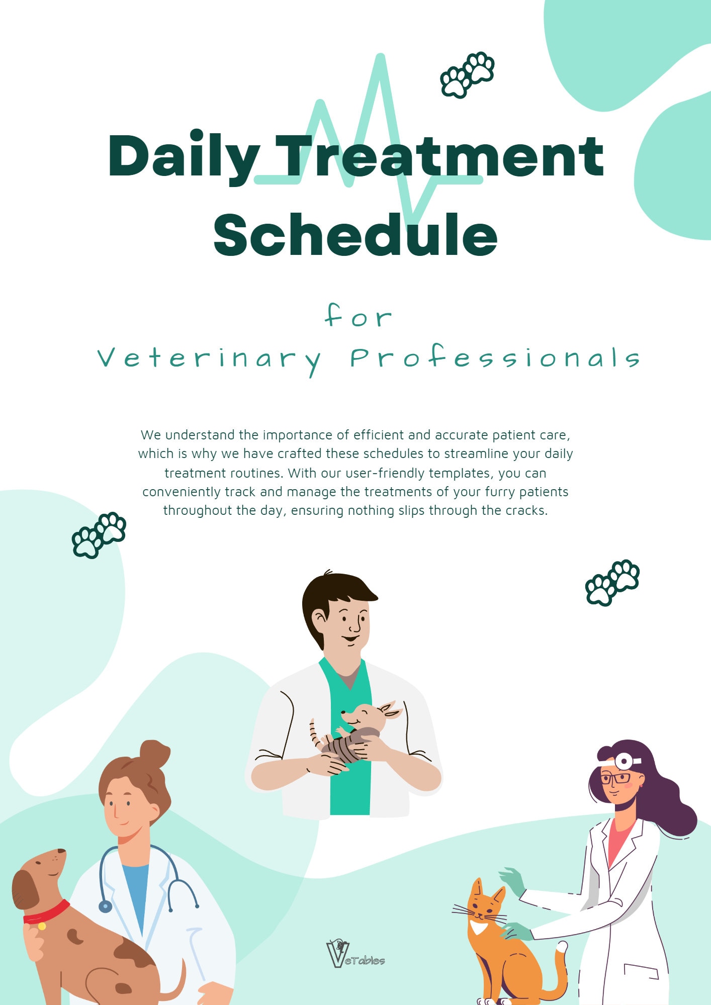 Veterinary Daily Treatment Schedule: Printable Patient Organizer (PDF ...