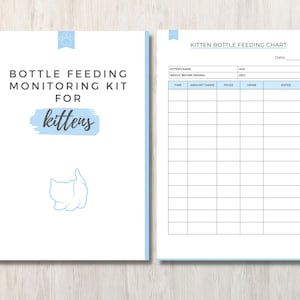 Kitten Bottle Feeding Tracker: Newborn Cat Care Chart (printable PDF ...