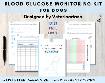 Blood Sugar Tracker for Cats, Pet Diabetes Chart, Cat Blood Glucose ...