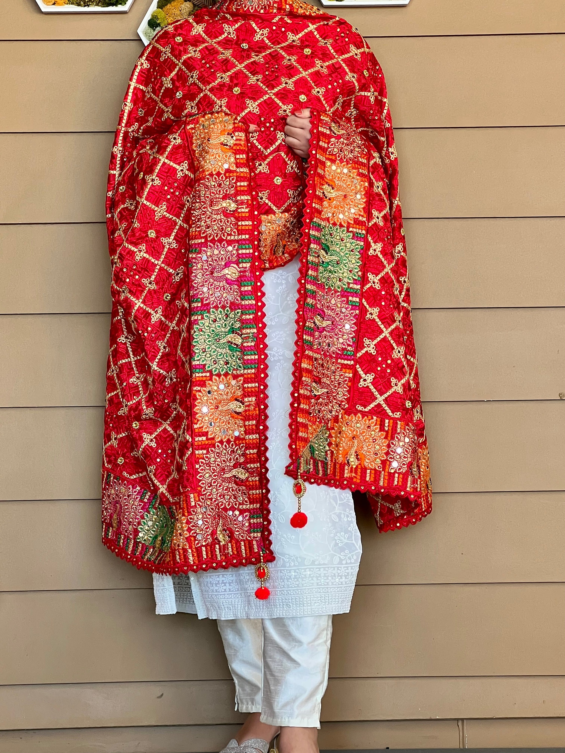 Exotic Phulkari Bridal Dupatta / Shawl Designer Peacock - Etsy