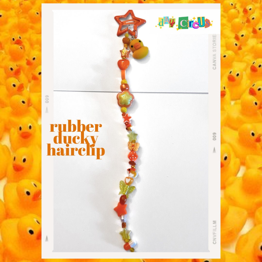 Ducky Yellow Orange Decora Kei Kandi Hair Clip, Barette - Etsy