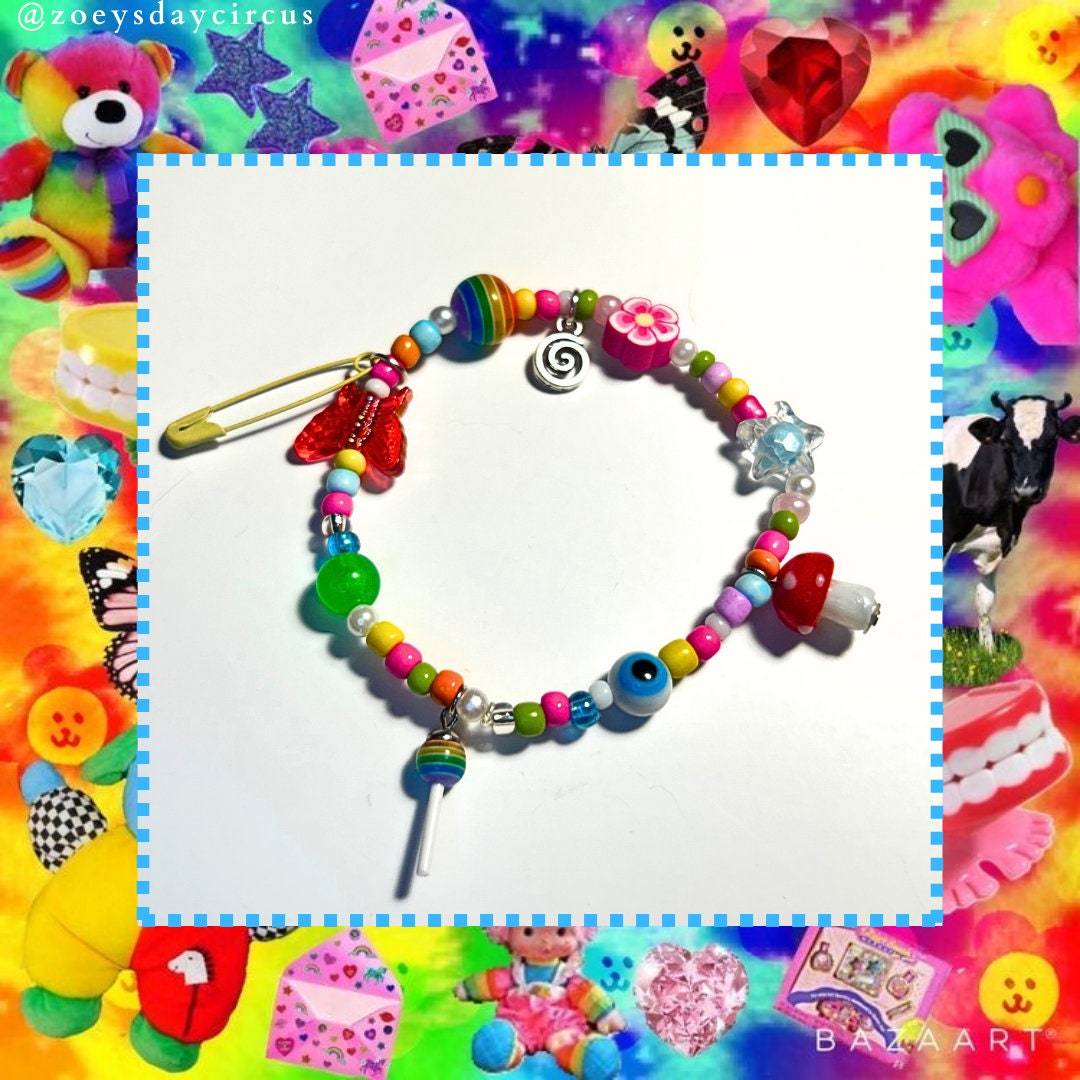 Kidcore Decora Kei Stretchy Charm Bracelet - Etsy