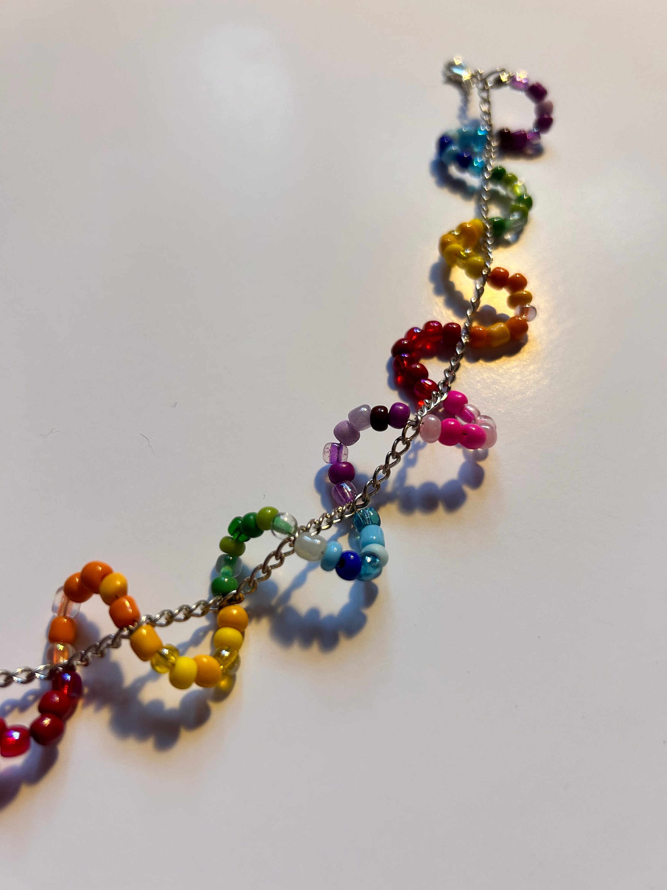 Rainbow Worm Chain Necklace - Etsy