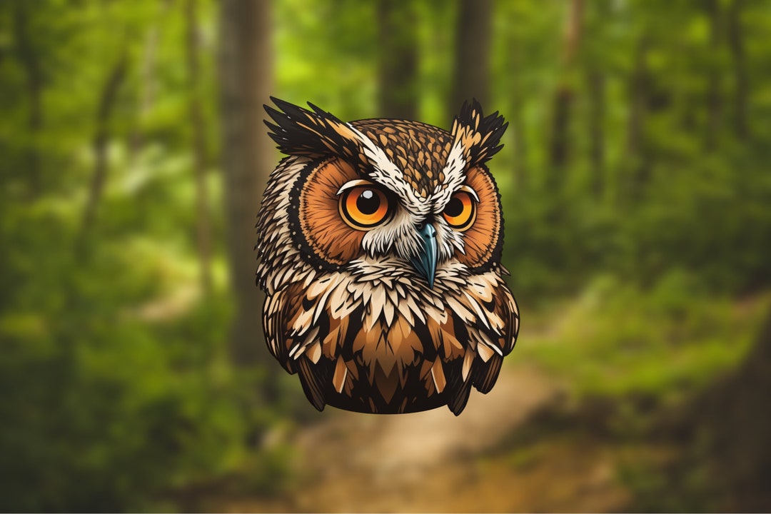 Owl Die-cut Sticker | Owl Decal, Vinyl Sticker, Matte Finish, Die-cut ...