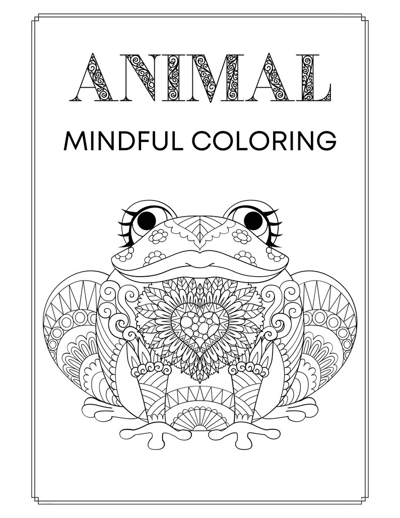 Animal Mindful Coloring Book - Etsy