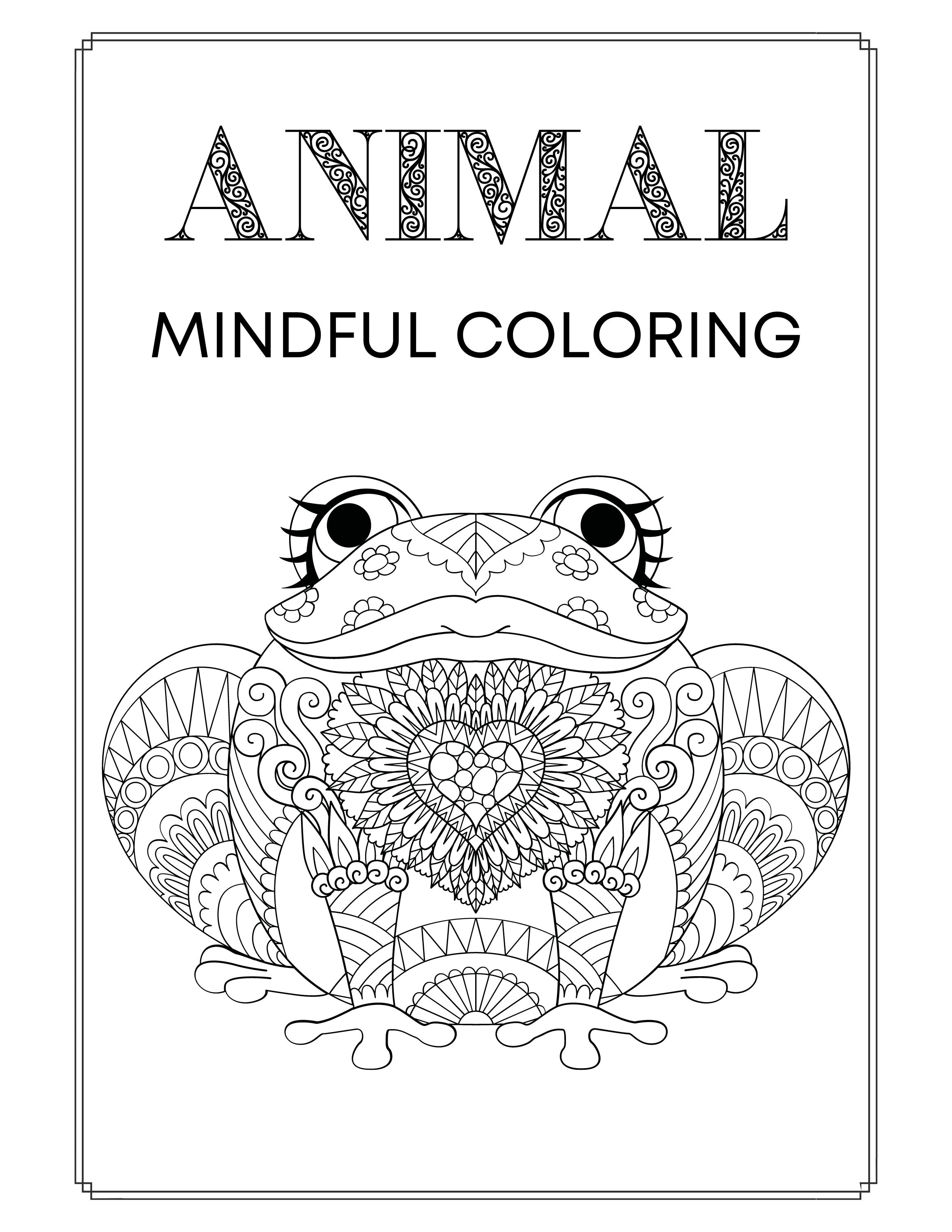 Animal Mindful Coloring Book - Etsy