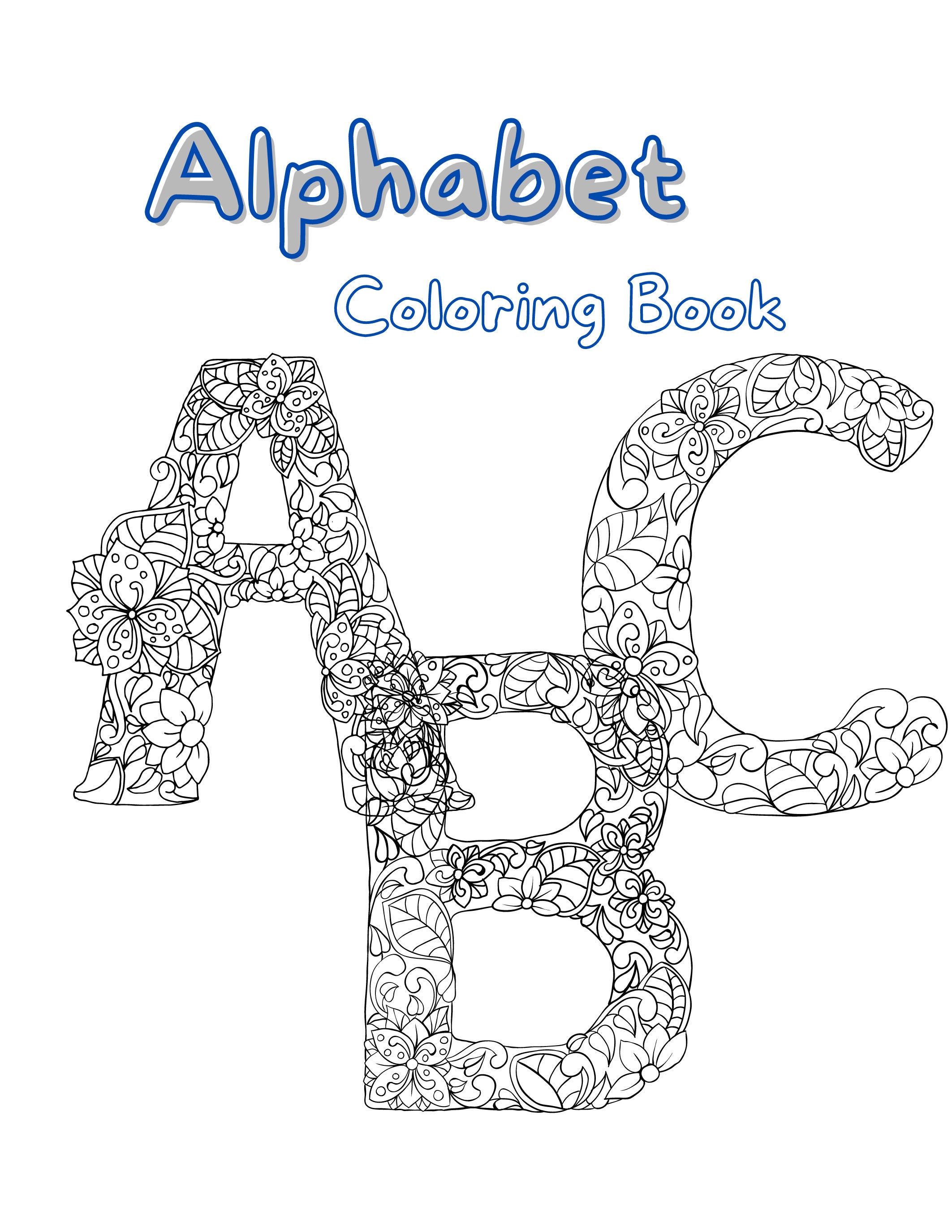 Beautiful Alphabet Coloring Book A-Z - Etsy