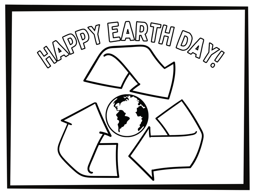 Happy Earth Day Coloring Book - Etsy