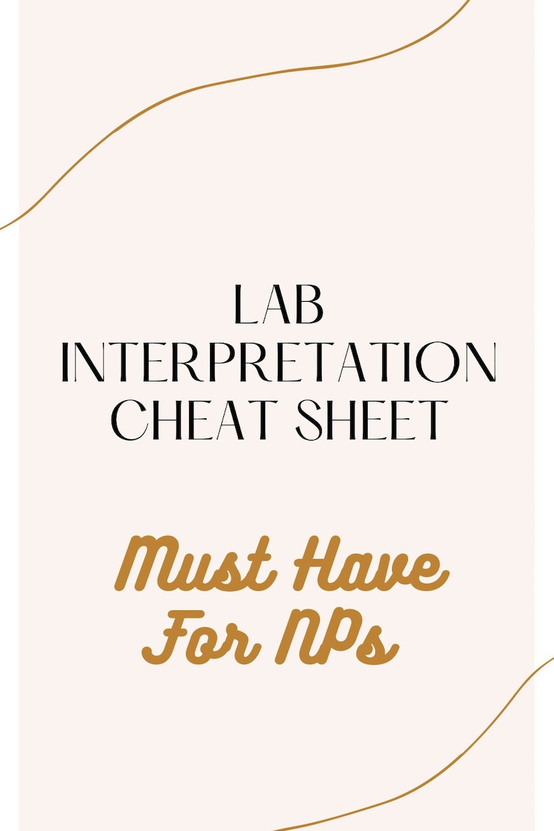 Lab Interpretation Cheat Sheet For Nurse Practitioners Etsy