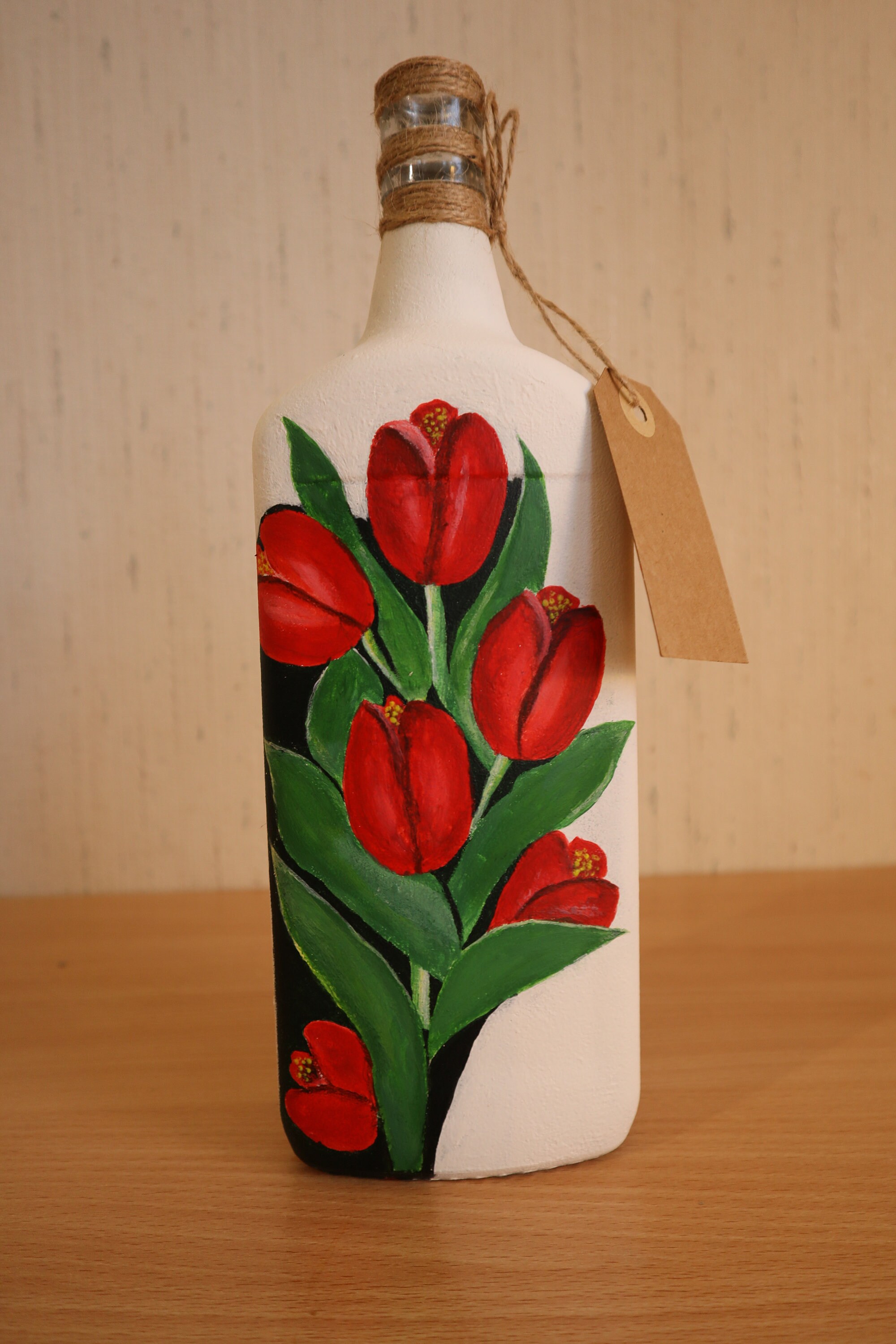 Hand Made Art on Bottle Floral Painting on Bottle Bottle Painting Etsy