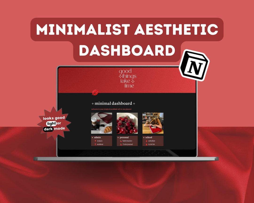 Red Aesthetic Minimal Notion Template Minimalist Student Notion New to ...