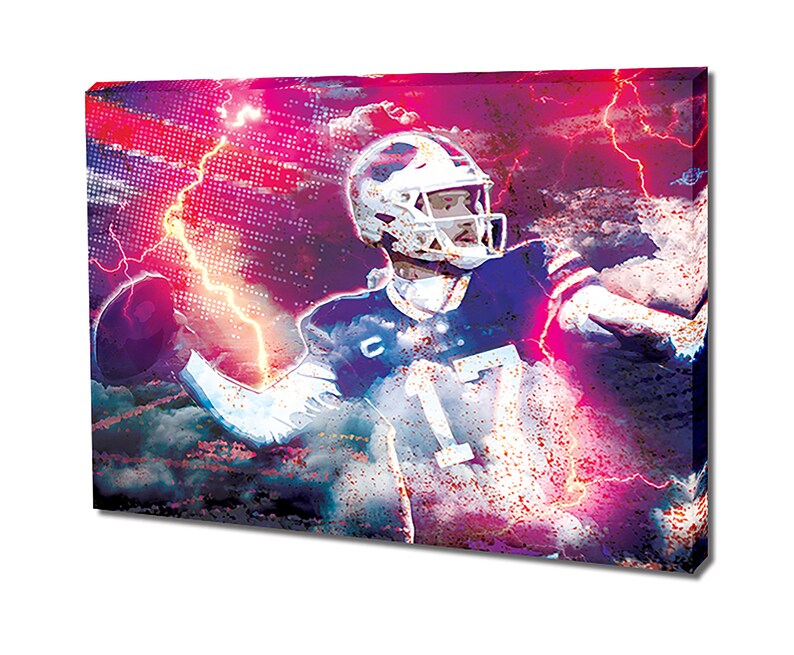 Josh Allen Buffalo Bills Art Print Canvas Print Man Cave Football