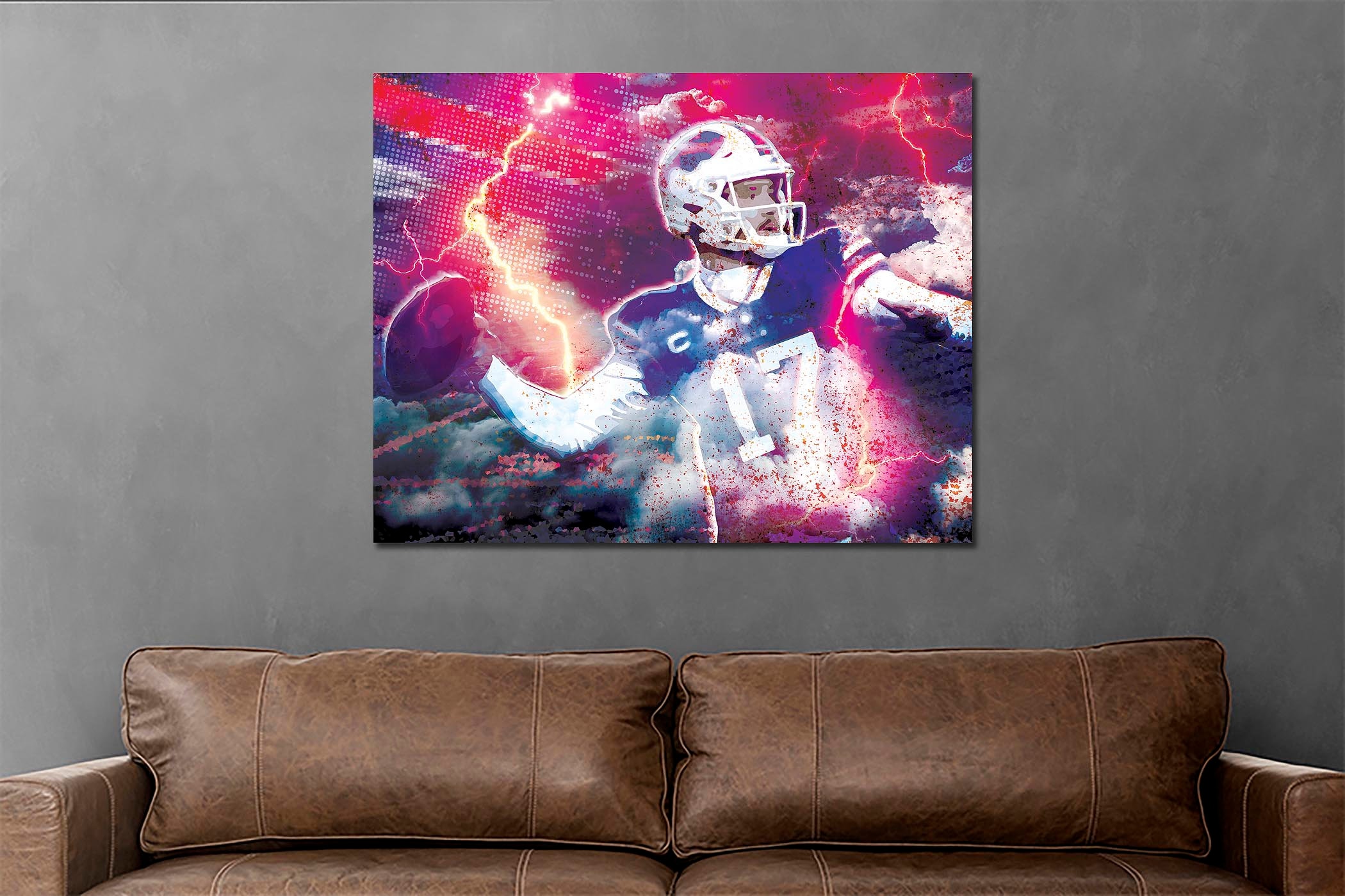 Josh Allen Buffalo Bills Art Print Canvas Print Man Cave Football