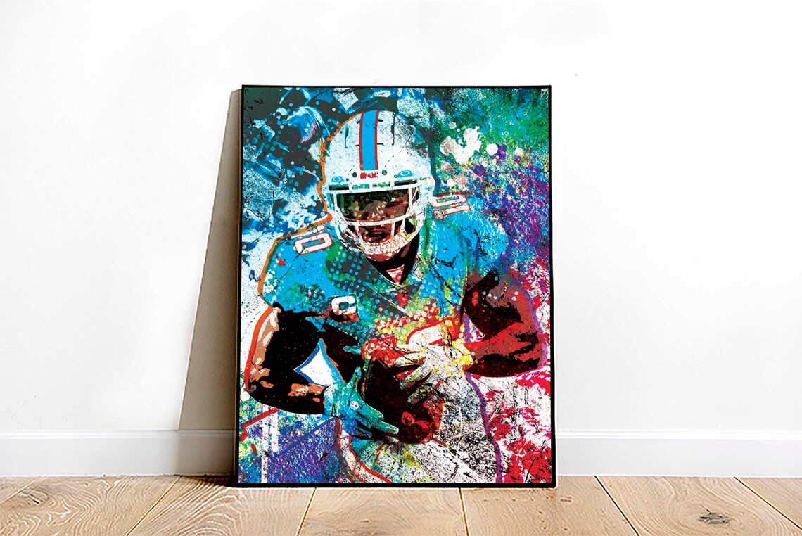 Tyreek Hill, Miami Dolphins: Art Print, Canvas Print, Man Cave ...