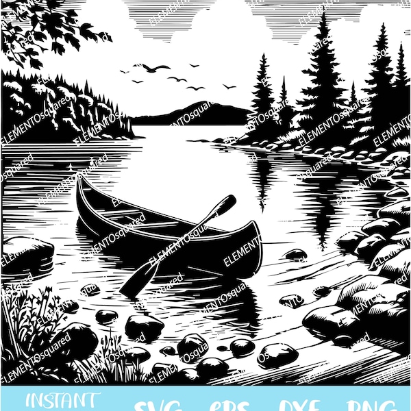 Canoe Svg - Etsy