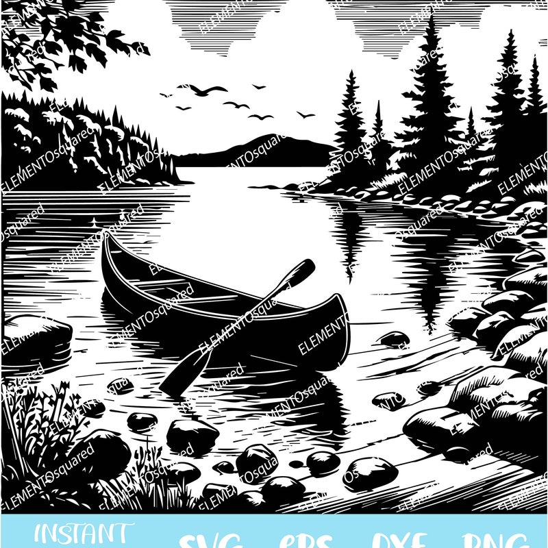 Canoe Svg - Etsy