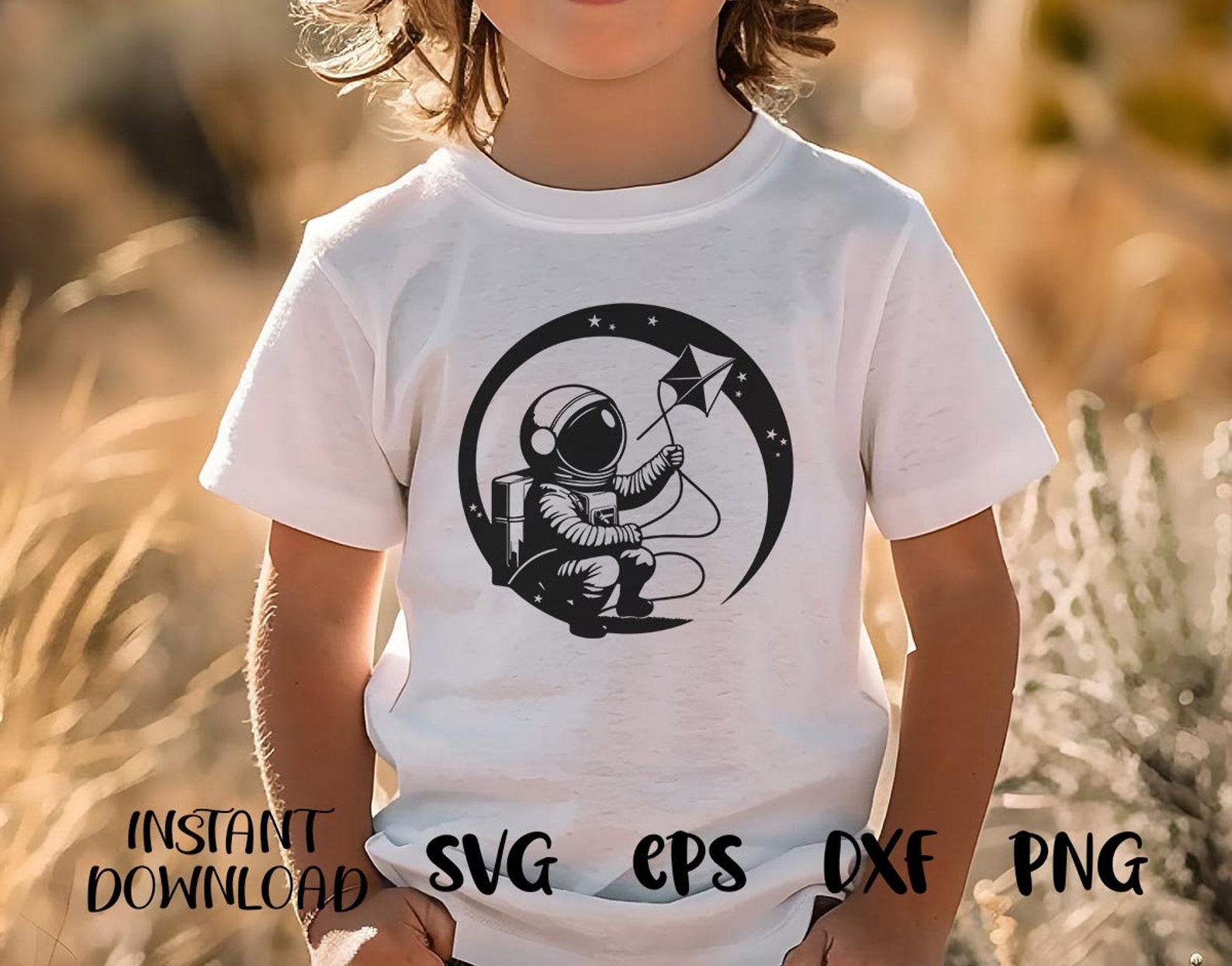 A Small Boy ASTRONAUT Flying a Kite Svg Astronaut Silhouettes, SPACE ...