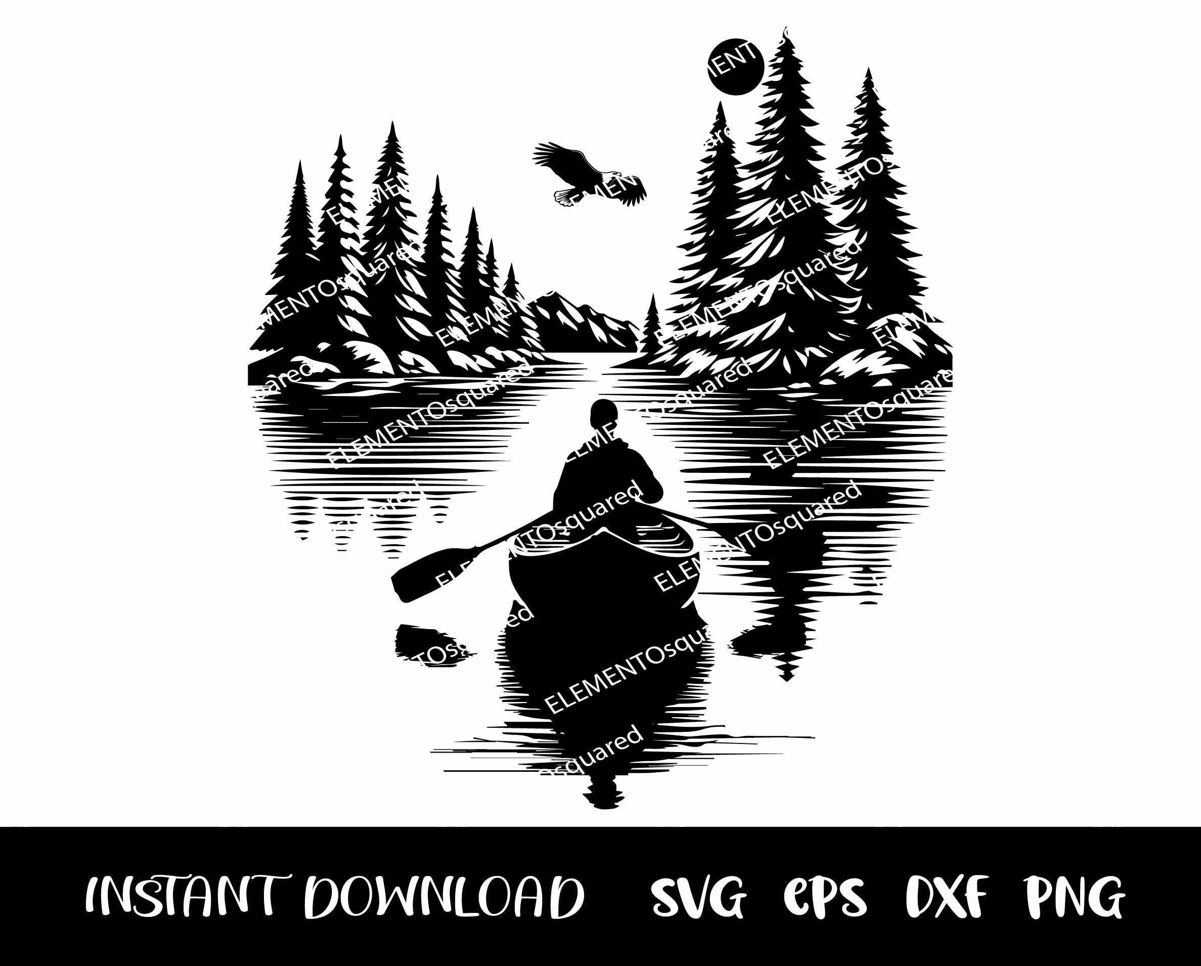 LAKE Scene Svg, CANOEING Lake Scene Eps, Lake Scene Png, Lake Scene Dxf ...