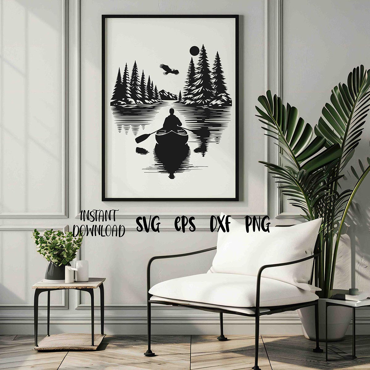 LAKE Scene Svg, CANOEING Lake Scene Eps, Lake Scene Png, Lake Scene Dxf ...