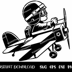 Kid AVIATOR Svg, Little Boy PILOT Silhouette, Pilot Clipart, Kid Dreams ...