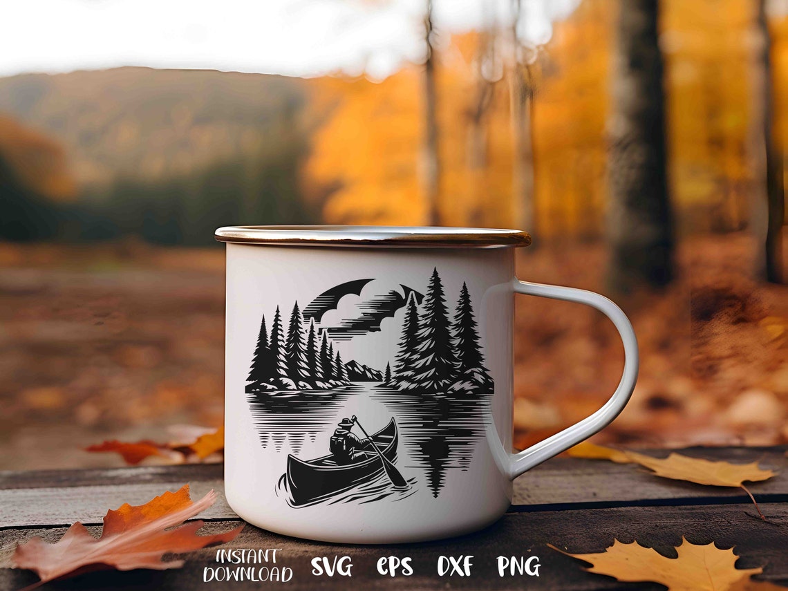 LAKE Scene SVG, Lake Scene Eps, Lake Scene Png, Lake Scene Dxf, CANOE ...