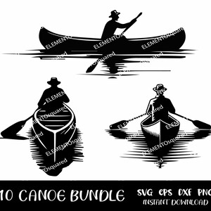 CANOE Bundle SVG, Png, Eps, Dxf, Adventure Svg Canoe Silhouette Png ...