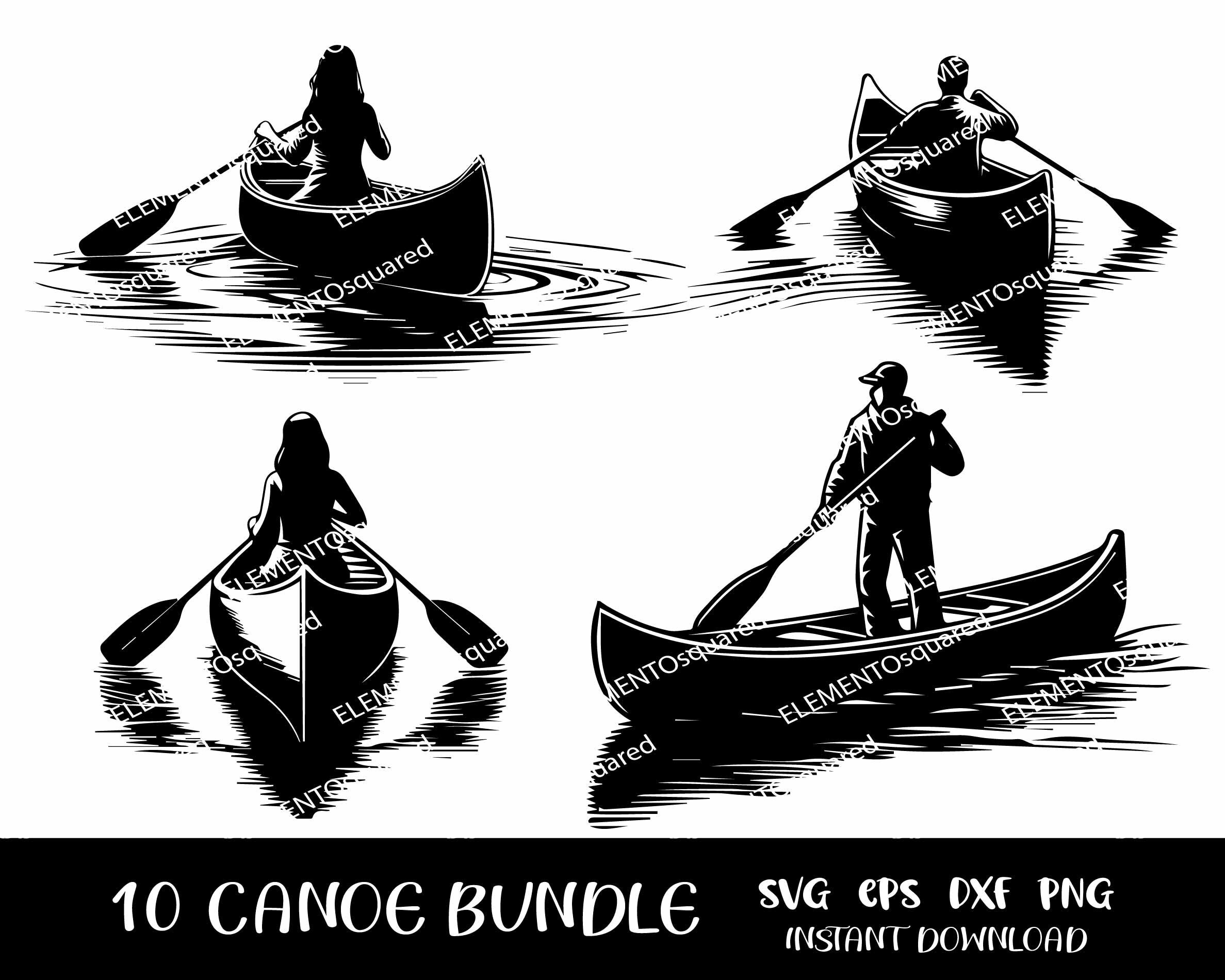 CANOE Bundle SVG, Png, Eps, Dxf, Adventure Svg Canoe Silhouette Png ...