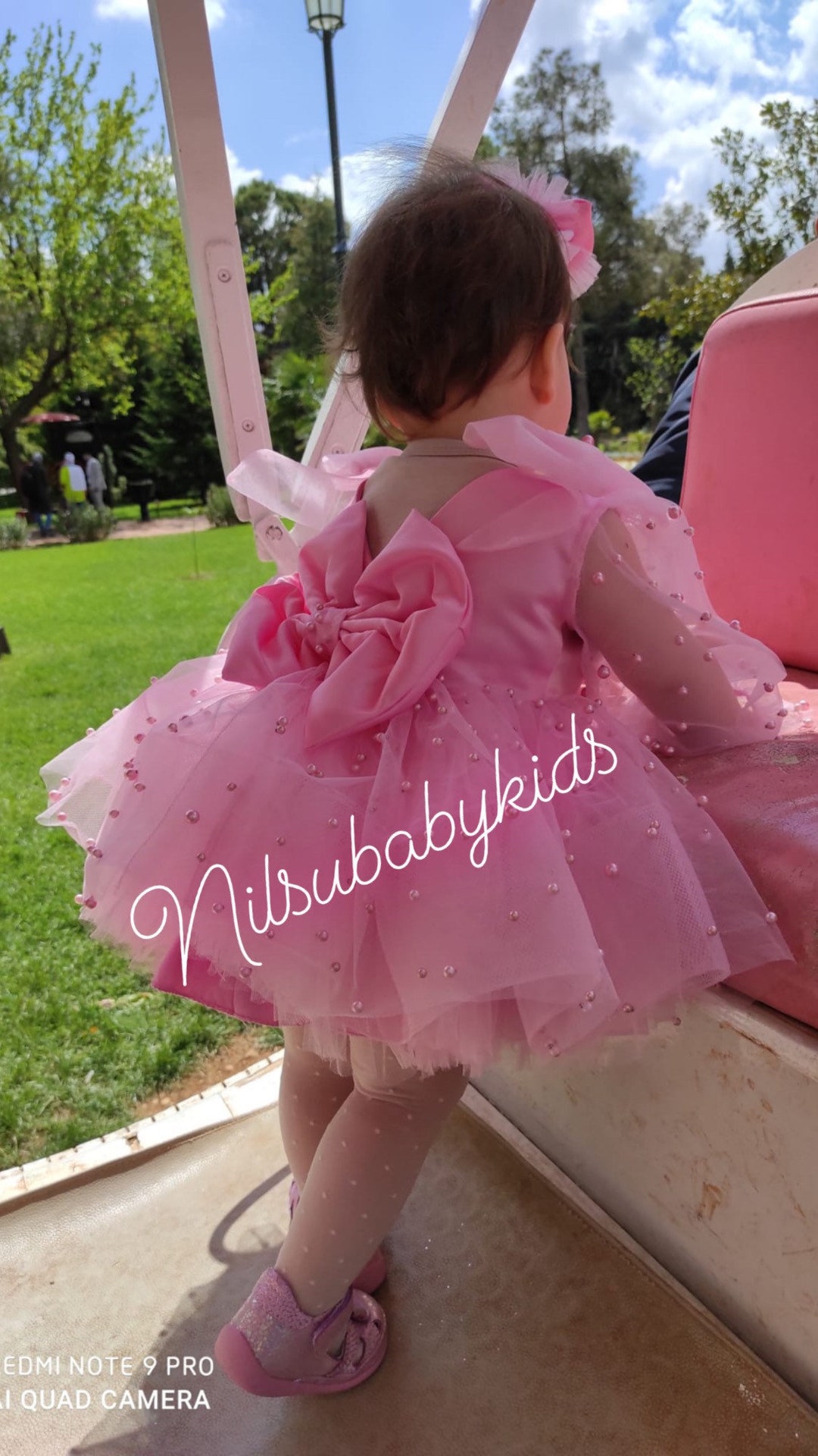 Pink Pearl Tutu Dress, Baby Girl First Birthday, Pink Puffy Baby Dress ...