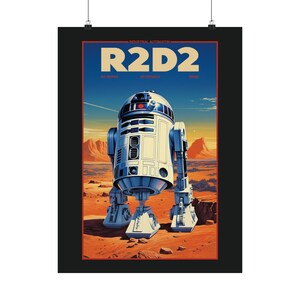 R2D2 Vintage Movie Poster, Star Wars Art, R2D2 Painting, R2D2 Poster - Etsy