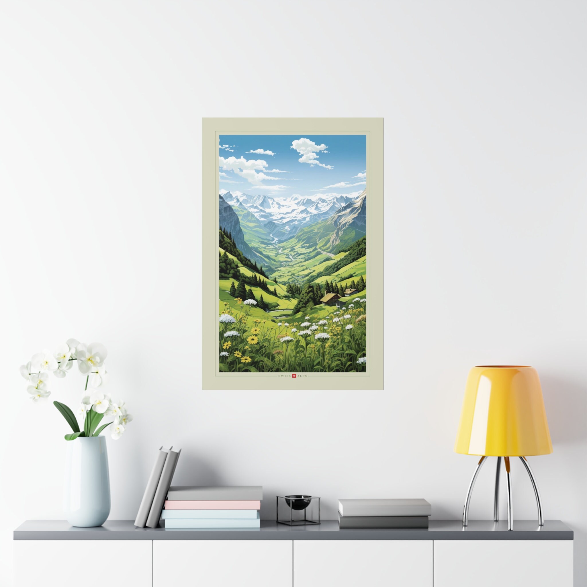 Swiss Alps Travel Poster, Switzerland, Europe, Premium Matte Vertical ...