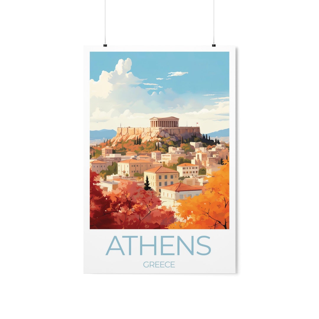 Athens Travel Poster, Greece, Premium Matte Vertical Posters - Etsy