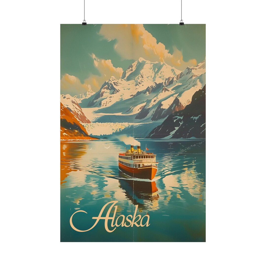 1970s Alaska Vintage Travel Poster - Etsy